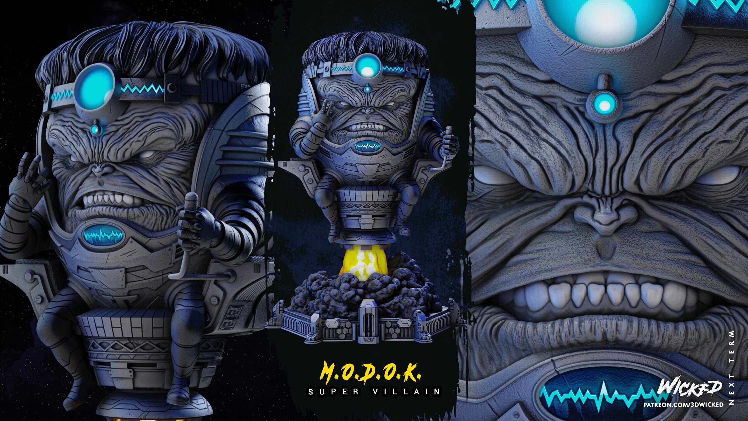 Marvel MODOK STL File 3D Resin Printed Statue Figure - Etsy