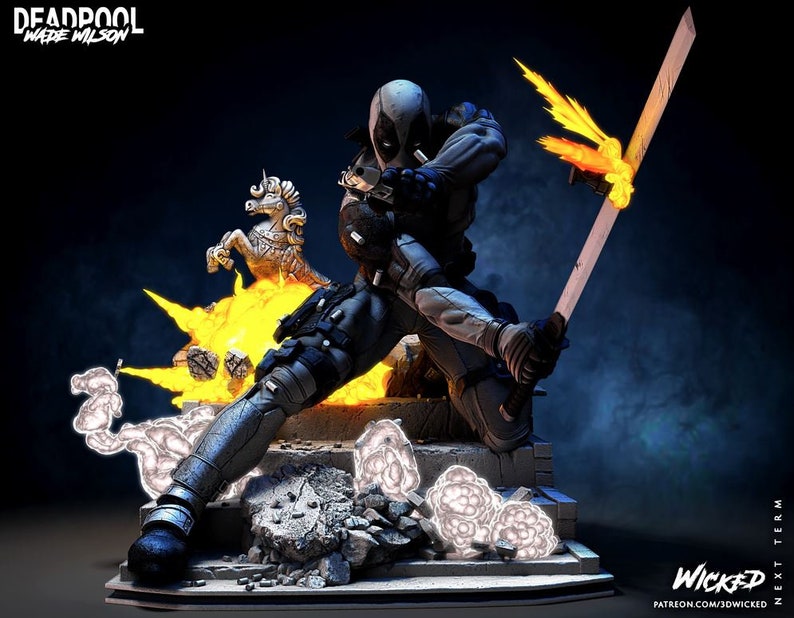 Marvel MCU Deadpool STL File 3D Resin Printed Statue Figure - Etsy