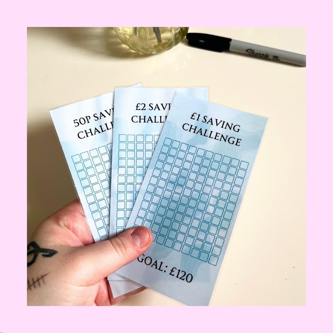 50p/1/2 Pound Savings Challenge, Cash Stuffing, Saving Tracker ...