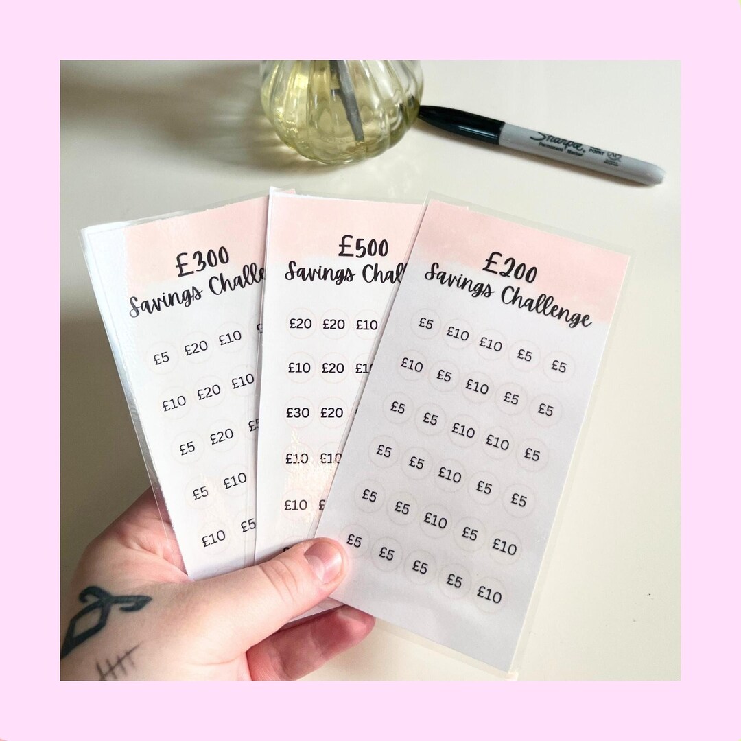 200/300/500 Pounds Saving Challenges Cash Stuffing Saving - Etsy