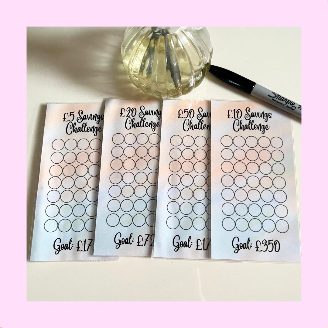 5/10/20/50 Pound Saving Challenge, Cash Stuffing, Saving Tracker ...