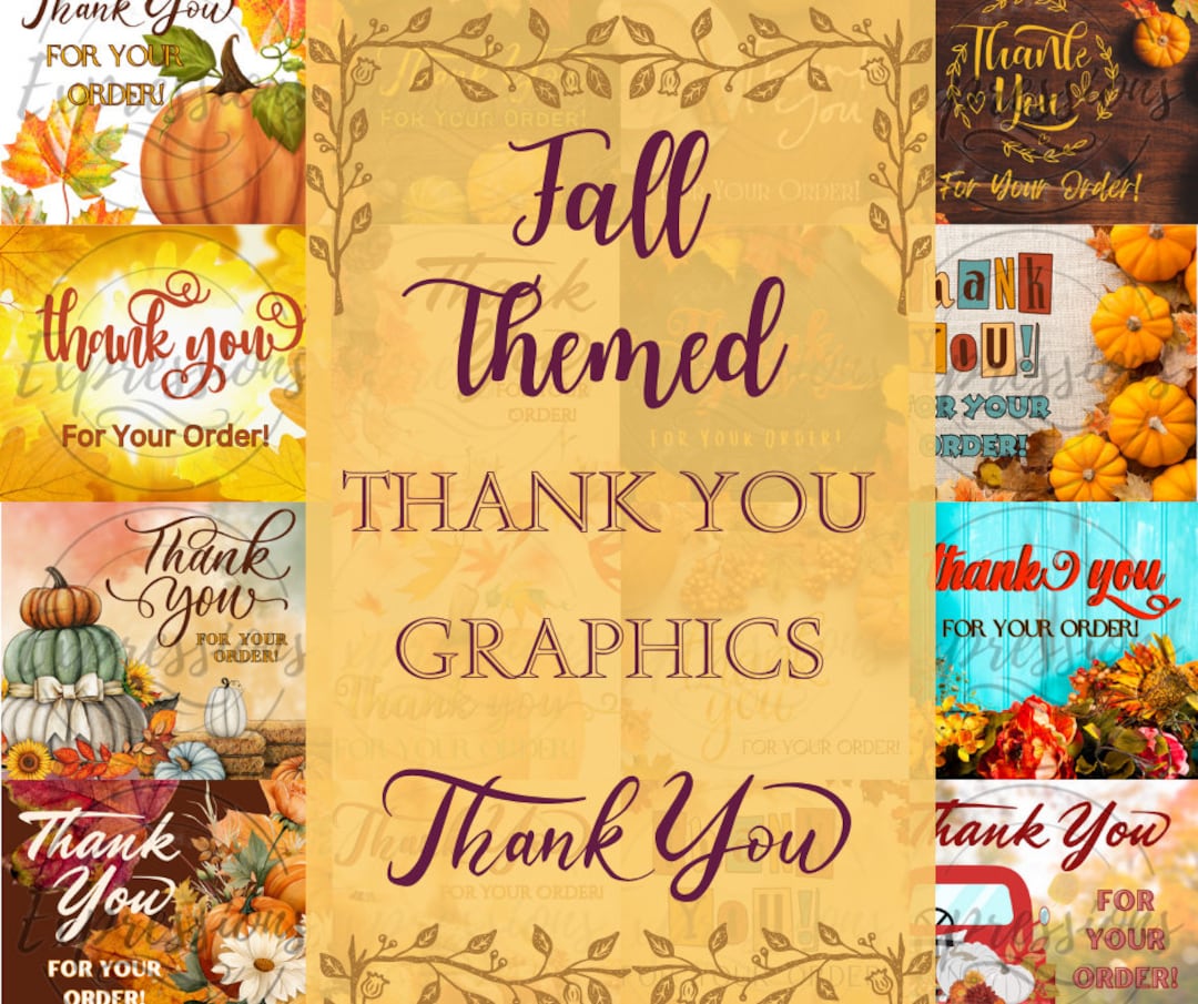 Fall Themed Thank You Graphics Bundle Social Media Content Facebook ...