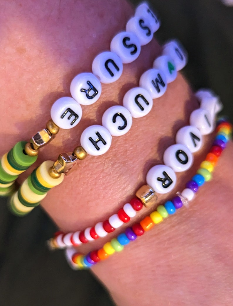 Custom Beaded Letter Bracelets - Etsy
