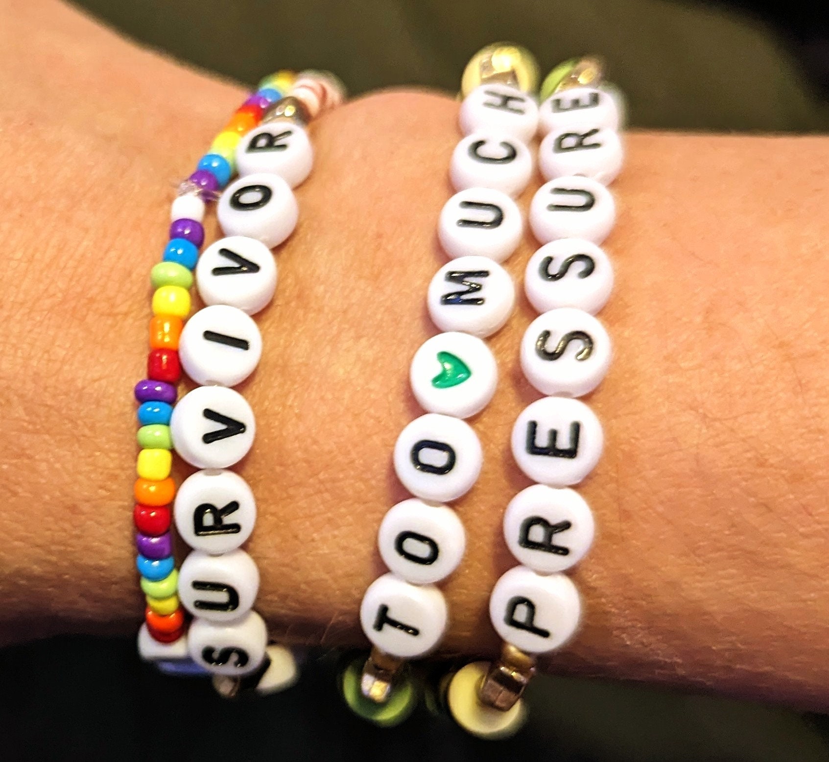 Custom Beaded Letter Bracelets - Etsy