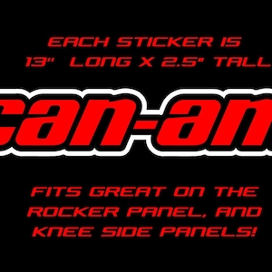 Can-am Decal Large (pair) - Can-am Ryker - Etsy