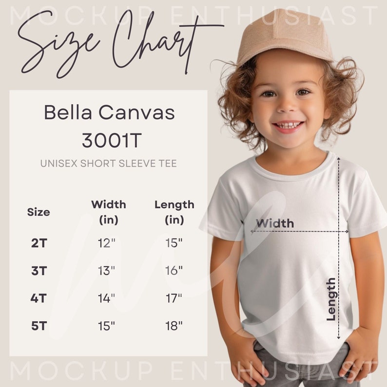Bella Canvas 3001T Size Chart Mockup Bella Canvas 3001T Mockup Unisex T ...