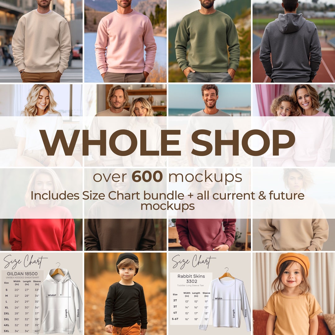 Whole Shop Bundle Entire Shop Mockup Bundle Bella Canvas 3001 3001T ...