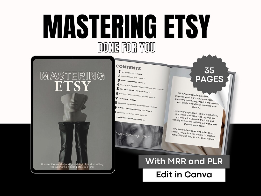 Etsy Growth Guide PLR Guide MRR Product With PLR Mastering Etsy Guide ...