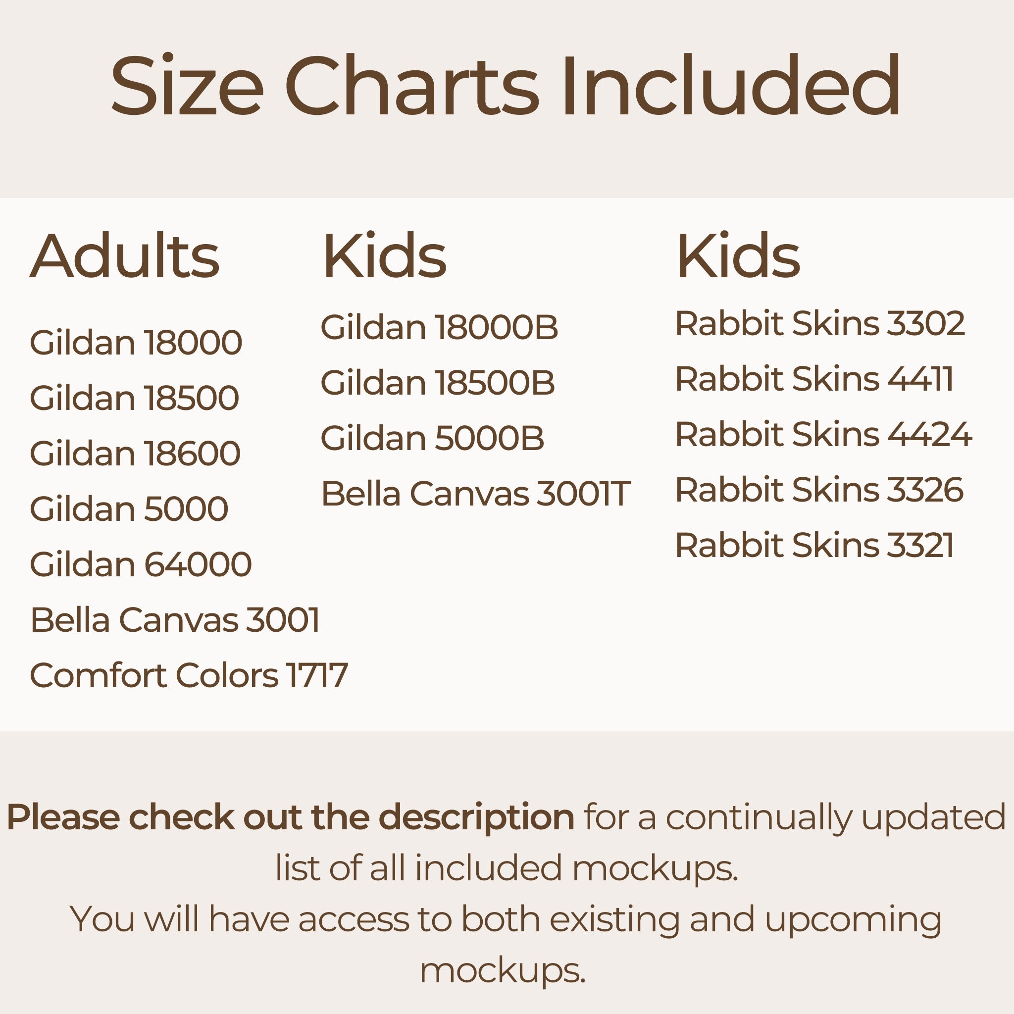 Gildan 18000 Size Chart Mockup Bundle Rabbit Skins Bella Canvas Size ...