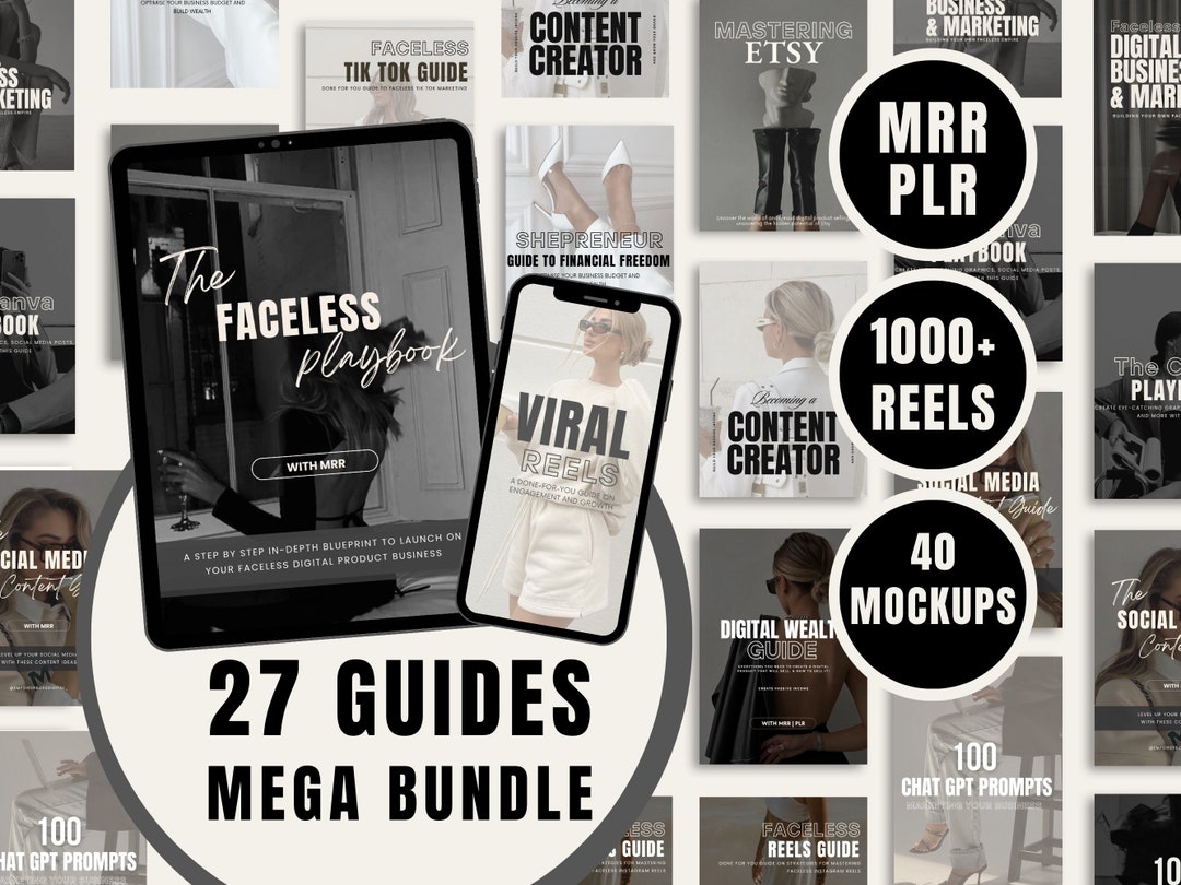 MRR Digital Products MRR Bundle PLR Digital Faceless Reels Instagram ...