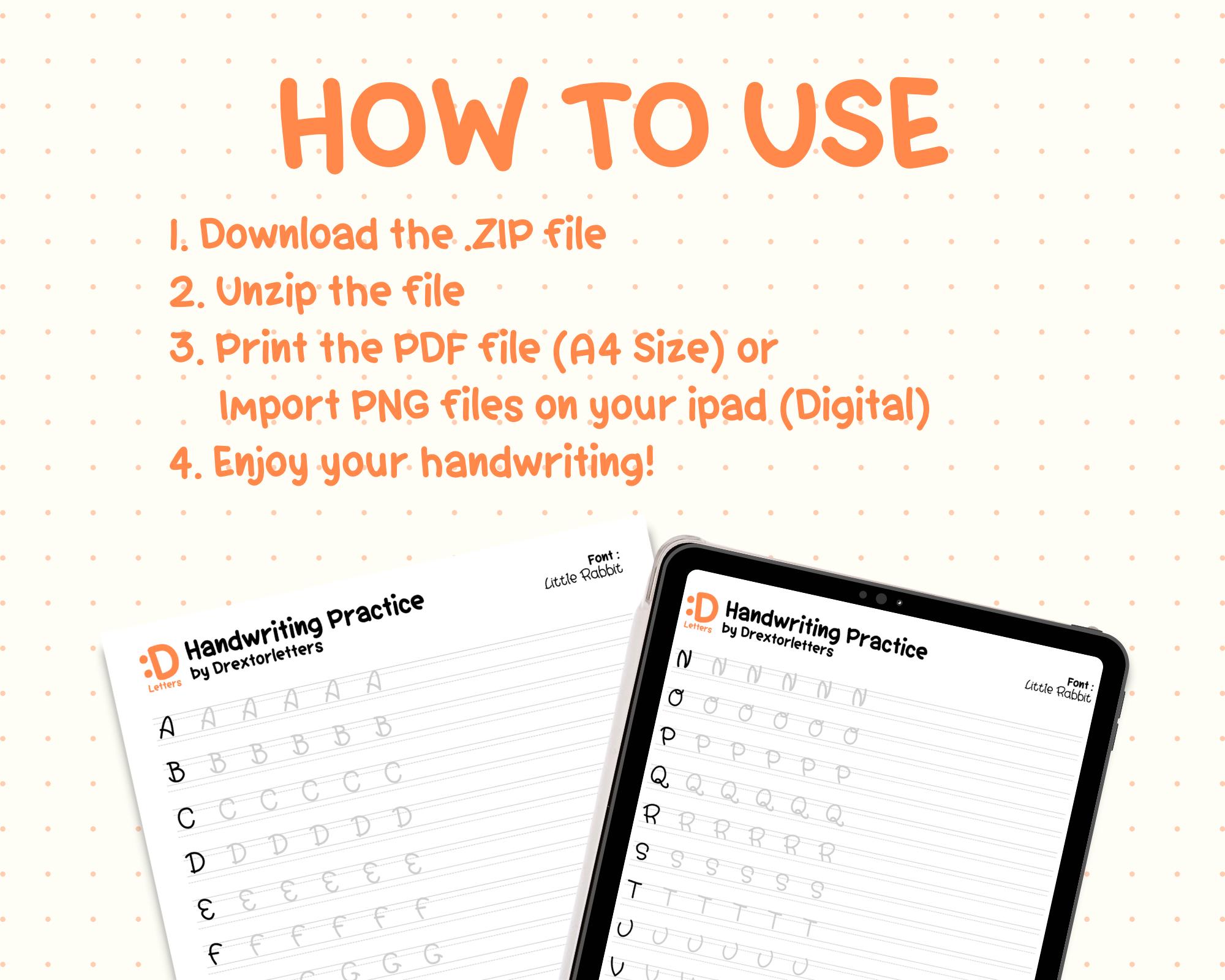 Handwriting Practice Sheets, Printable Handwriting Worksheets, Improve ...