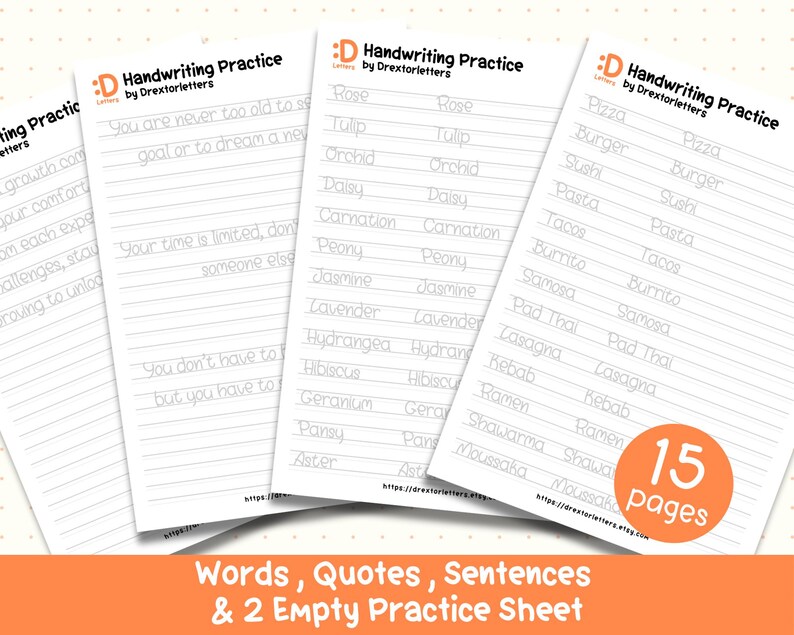 Handwriting Practice Sheets, Printable Handwriting Worksheets, Improve ...