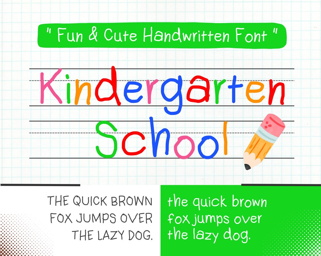 A Cute Handwritten Font, Kindergarten Font, Preschool Font, Cute Font ...