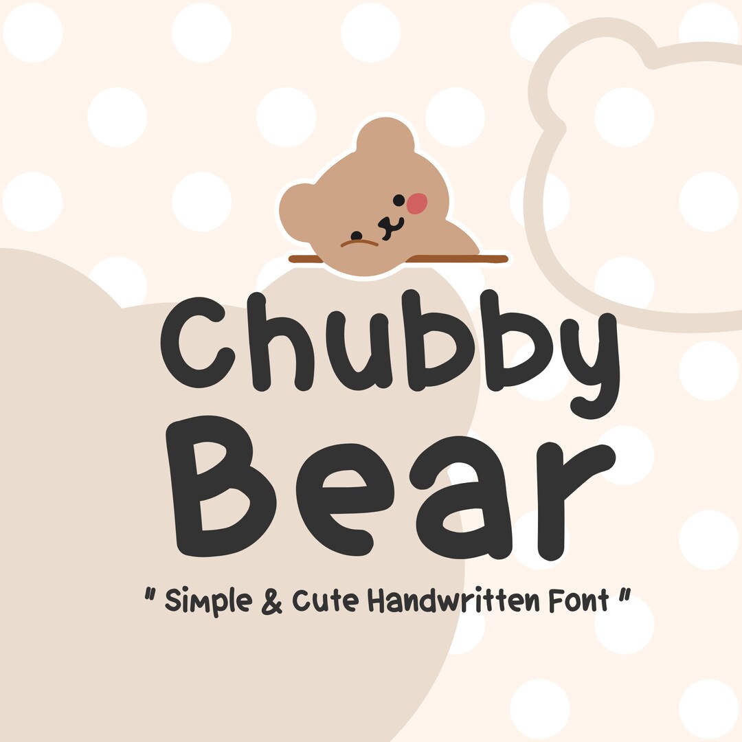 Chubby Bear Cute Handwritten Font, Goodnotes Simple Font, Study Digital ...