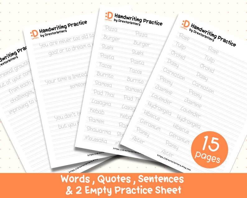 Handwriting Practice Sheets, Printable Handwriting Worksheets, Improve ...