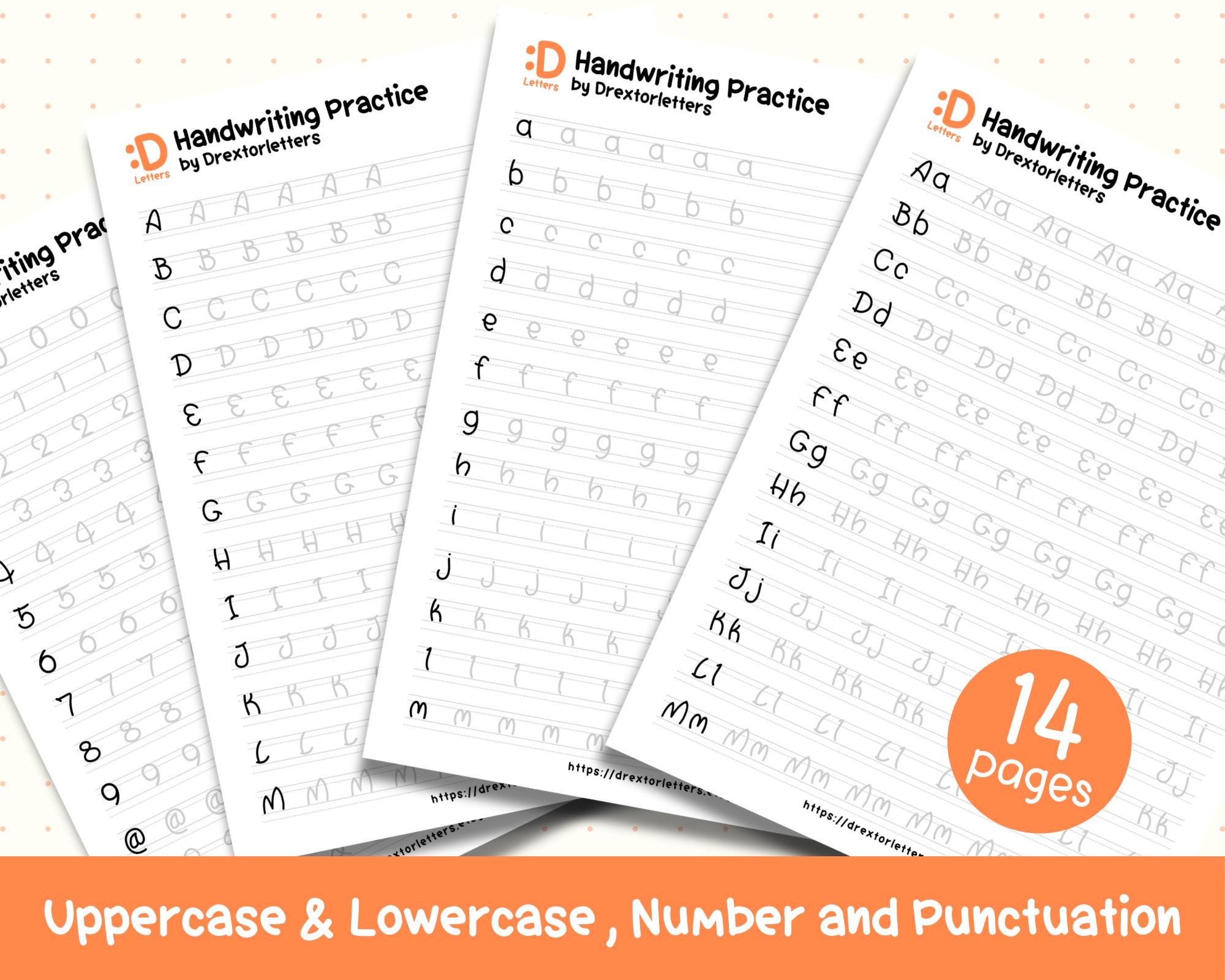 Handwriting Practice Sheets, Printable Handwriting Worksheets, Improve ...