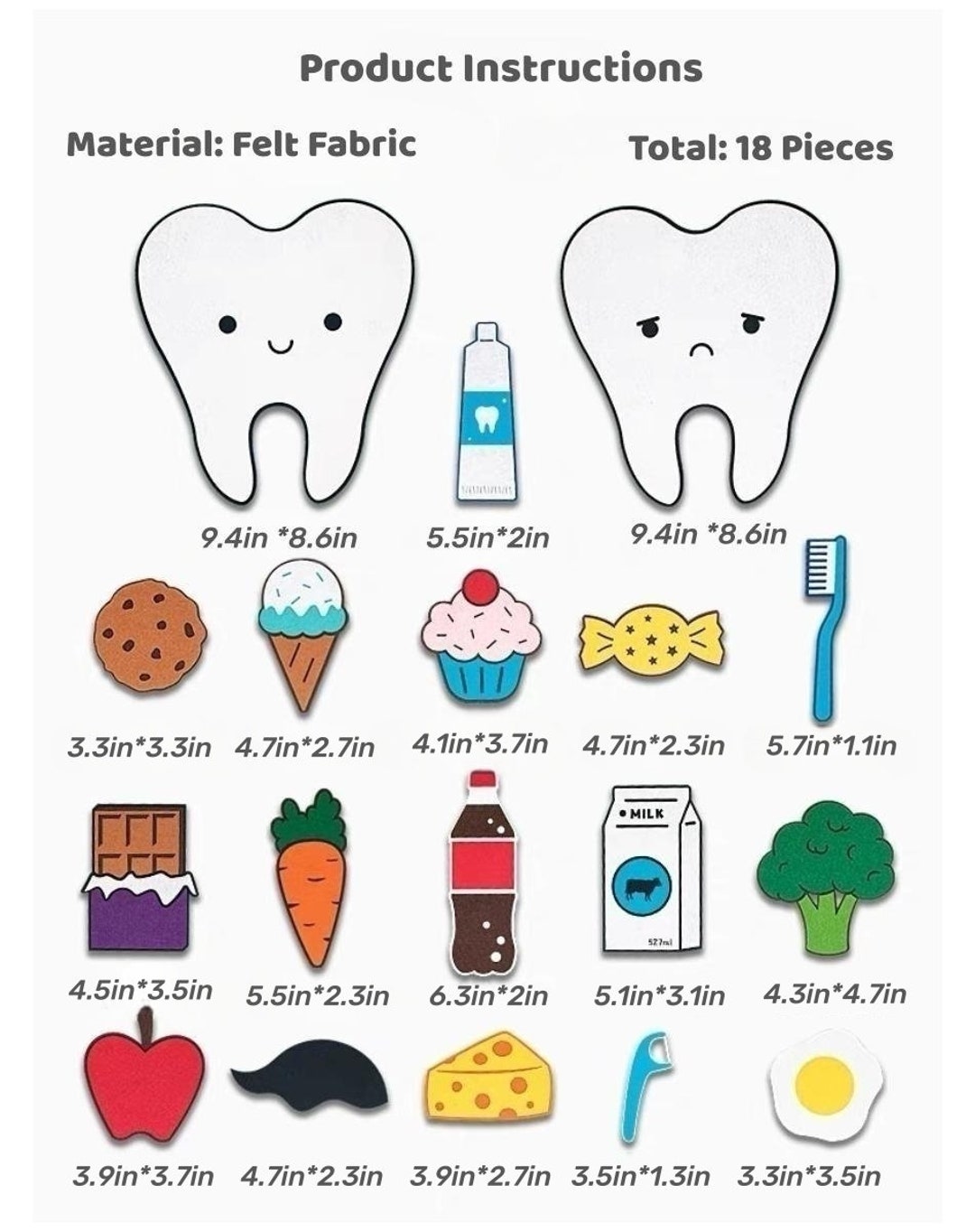 Interactive Felt Board Story - "happy Tooth and Sad Tooth" Educational ...