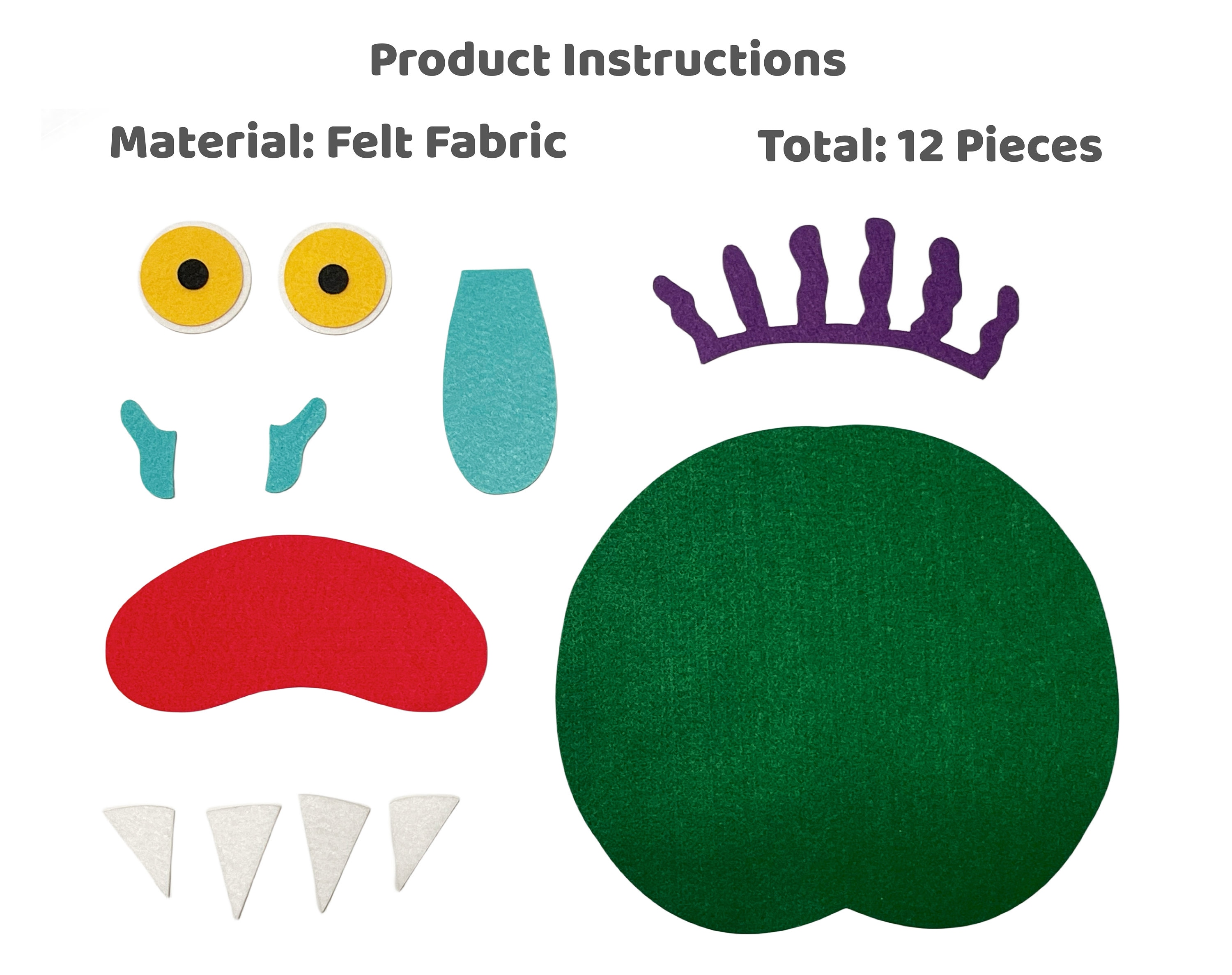 Go Away, Big Green Monster Felt Learning Toy Set, 12 Piece Set for Kids ...