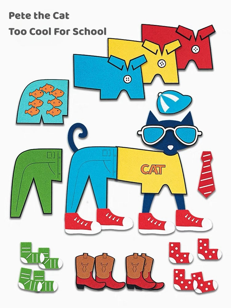 Felt Board Story Set Pete the Cat: Too Cool for School 27 Pieces - Etsy