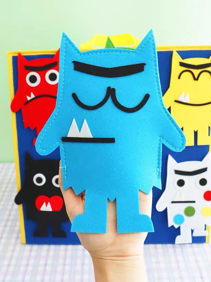 Interactive Felt Board Story and Puppet Set the Color Monster ...