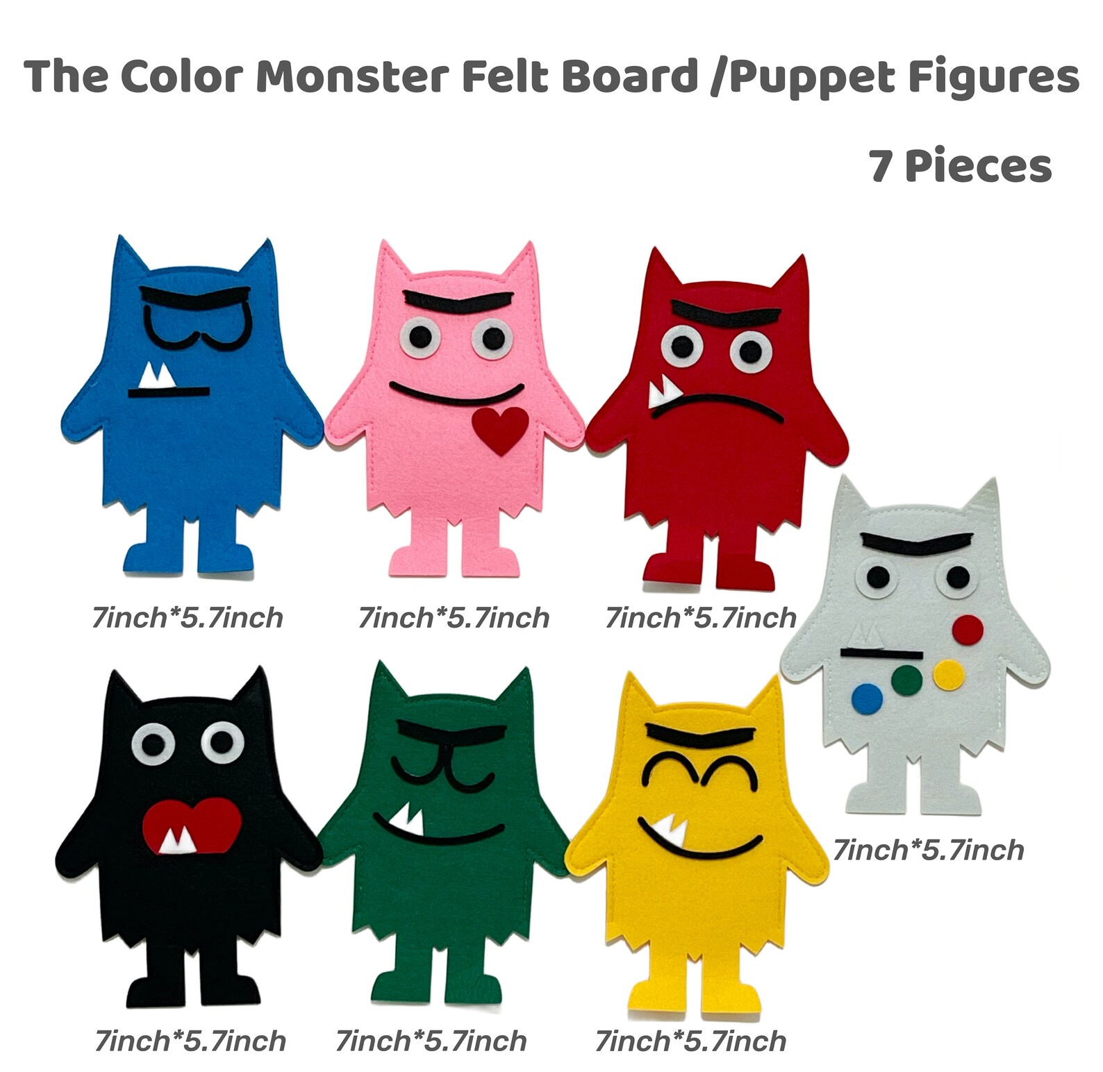 Interactive Felt Board Story and Puppet Set - Monsters Color Story ...