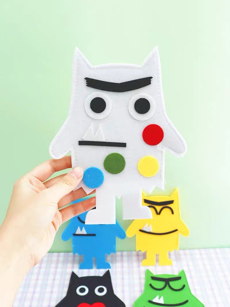 Interactive Felt Board Story and Puppet Set the Color Monster ...