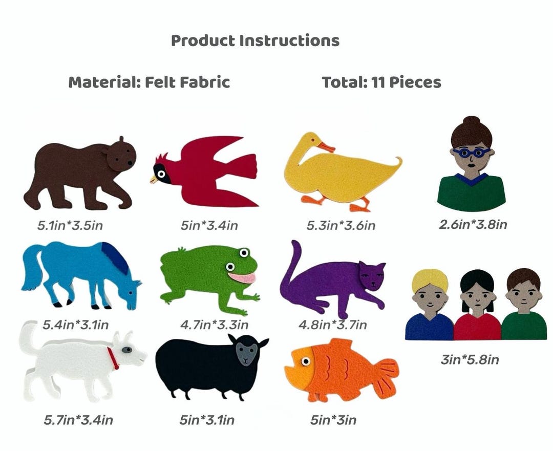 Interactive Felt Board Story - Brown Bear and Friends - Educational Toy ...