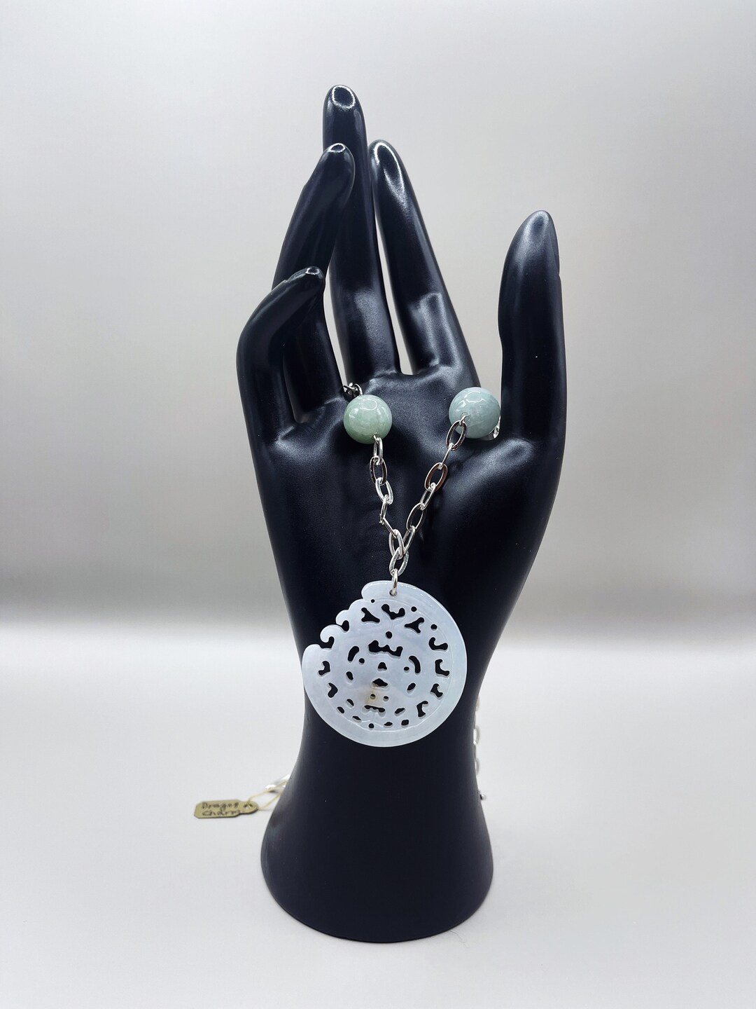 The Dragon Totem Jade Silver Necklace, Jade Handcrafted Charm Amulet ...
