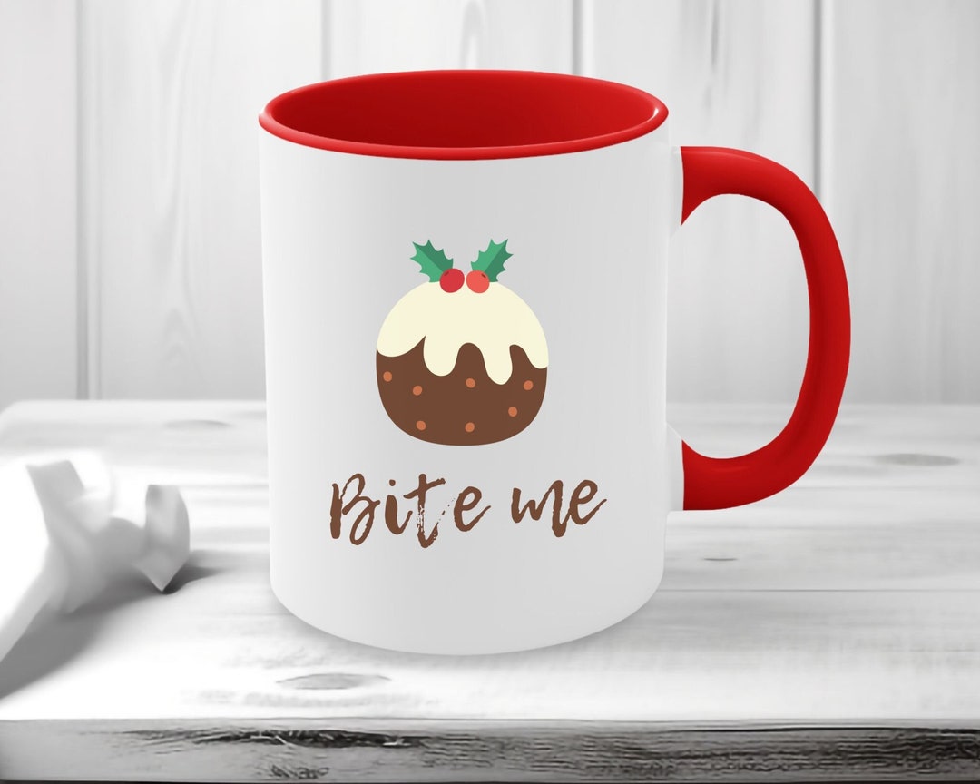 Bite Me Christmas Mug, Christmas Mugs, Holiday Mug, Funny Christmas Mug ...