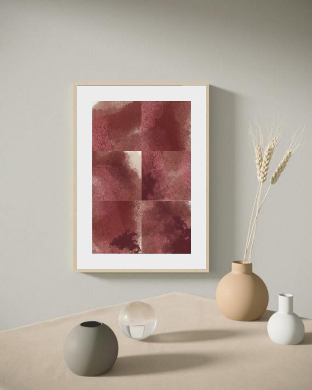 Pink Abstract Digital Poster | Modern Watercolor Art | Instant Download ...