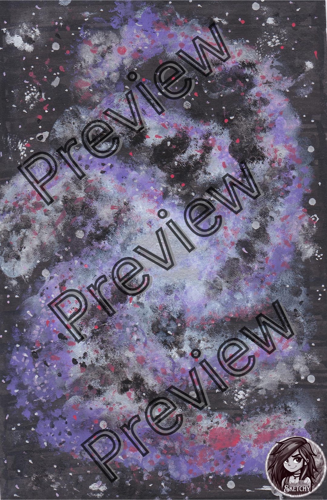 Nebula Dreamscape: Abstract Cosmic Galaxy Digital Print | Purple ...