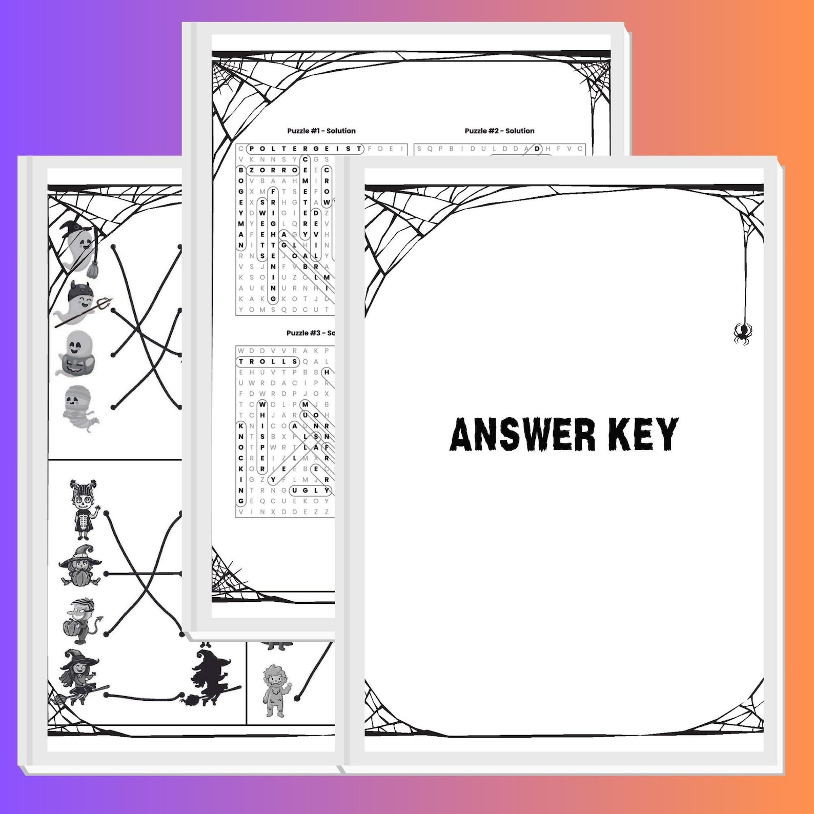 34 Printable Kids Halloween Activities, Shadow Match | Word Search ...