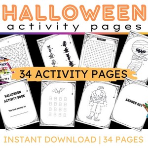 34 Printable Kids Halloween Activities, Shadow Match | Word Search ...