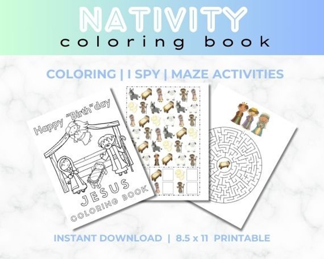 NATIVITY COLORING BOOK for Kids, Jesus is the Reason for the Season ...
