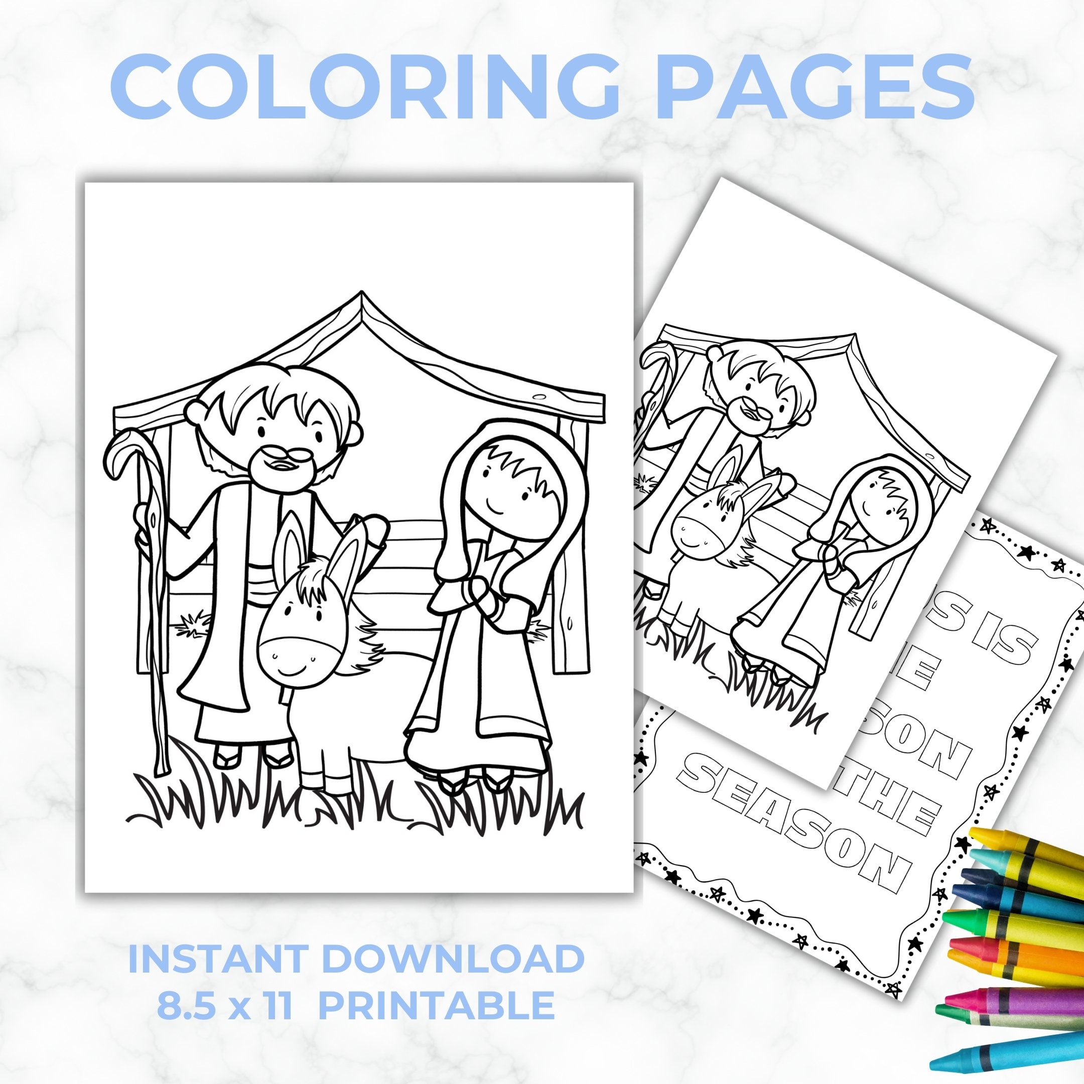 NATIVITY COLORING BOOK for Kids, Jesus is the Reason for the Season ...