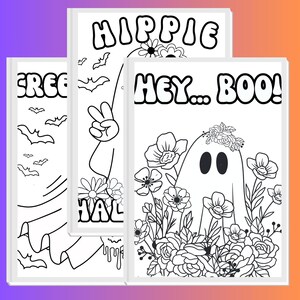 Retro Halloween Coloring Pages | 20 Printable Pages | Perfect for ...