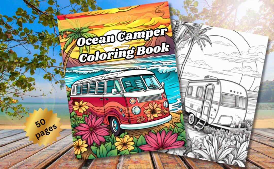 Ocean Camper Coloring Book 50 Pages for Digital Download - Etsy