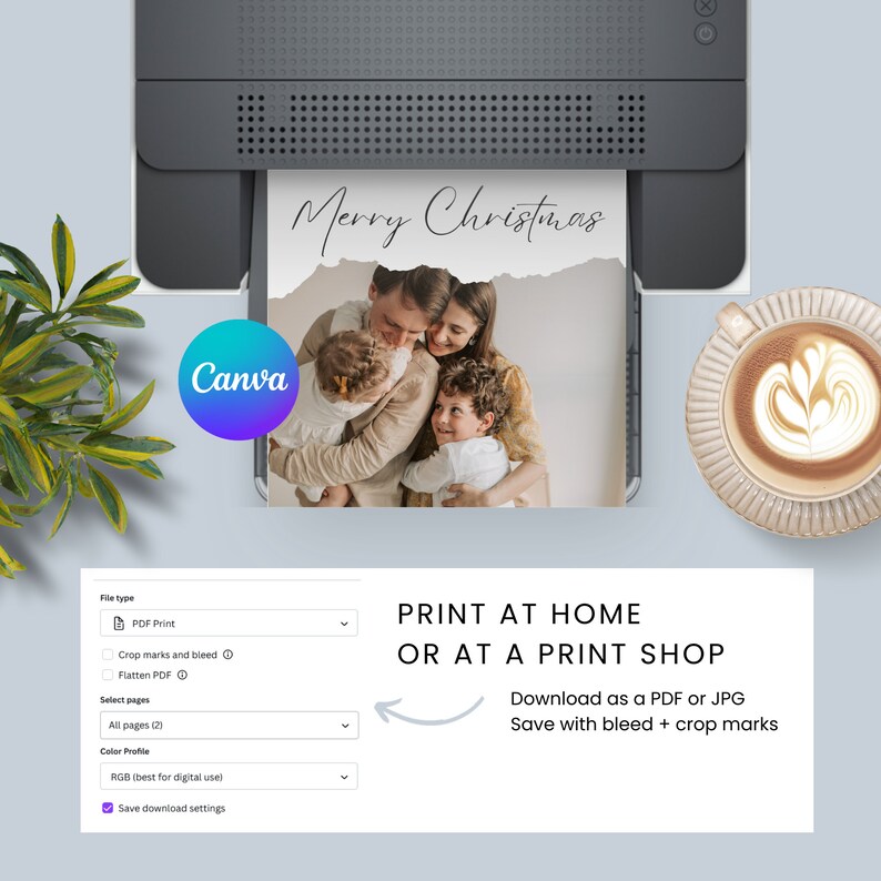 Minimalist Christmas Photo Card | Editable Christmas Card, Digital ...