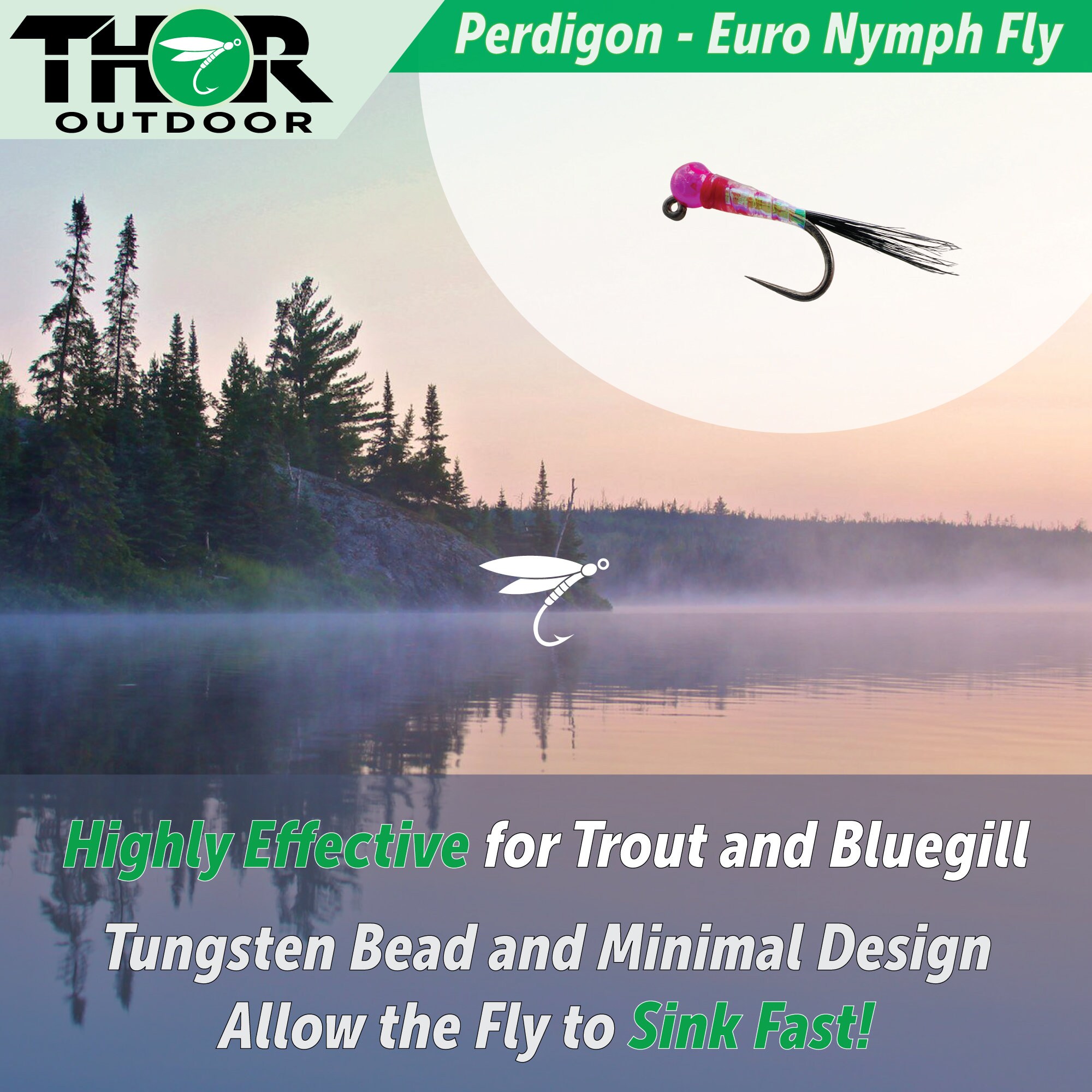 Pink Pearl Perdigon Spanish Nymph Fly BH Fishing Flies for Trout ...