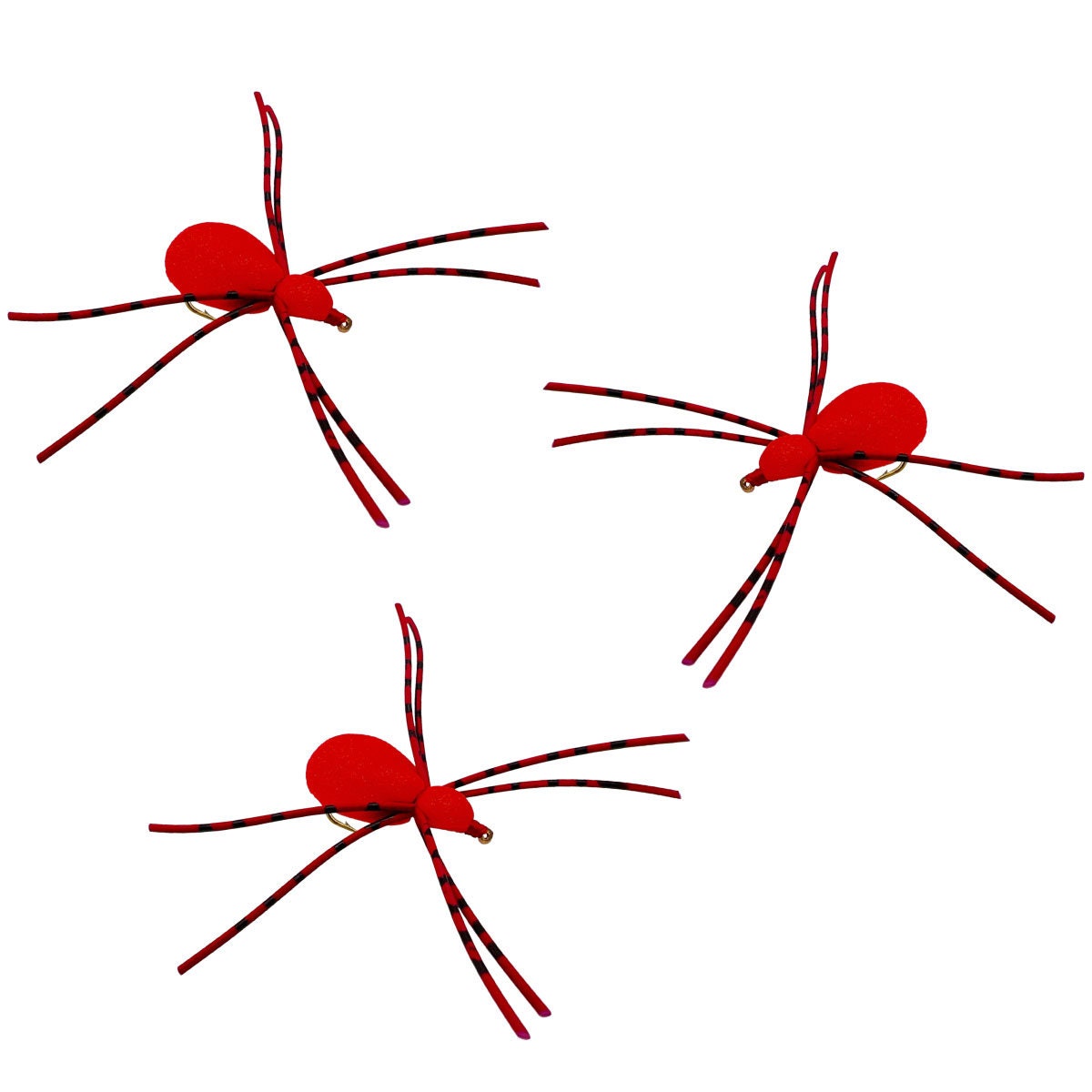 Foam Spider Flies Red Small and Leggy Pattern Fly Fishing Set for Trout ...