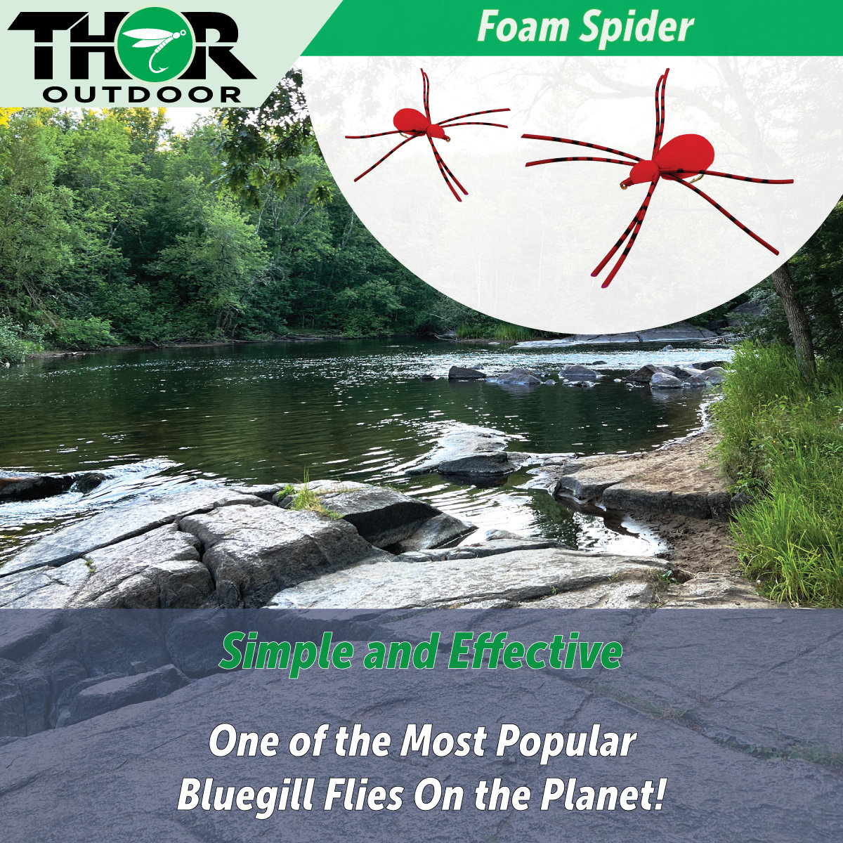Foam Spider Flies Red Small and Leggy Pattern Fly Fishing Set for Trout ...