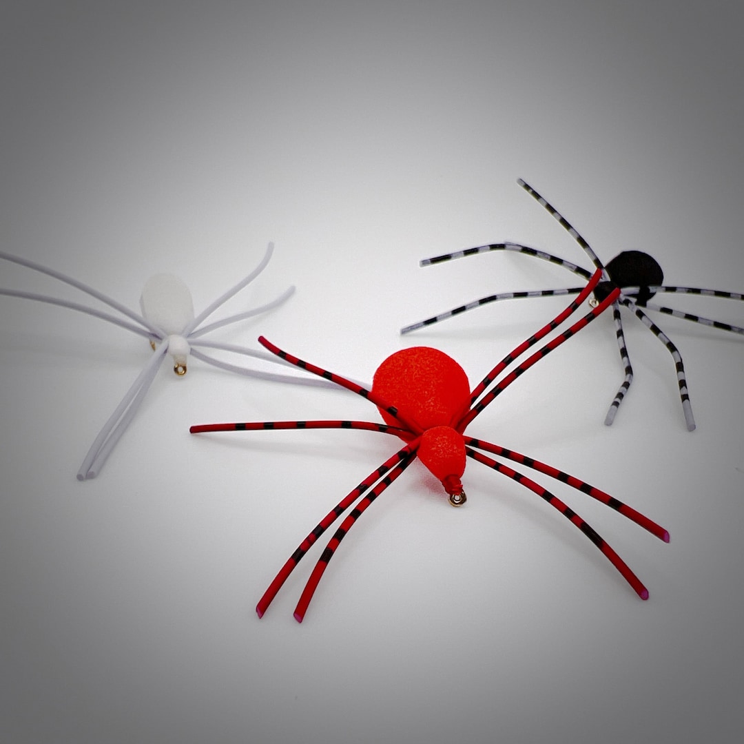 Foam Spider Flies Red White Black Small and Leggy - Etsy