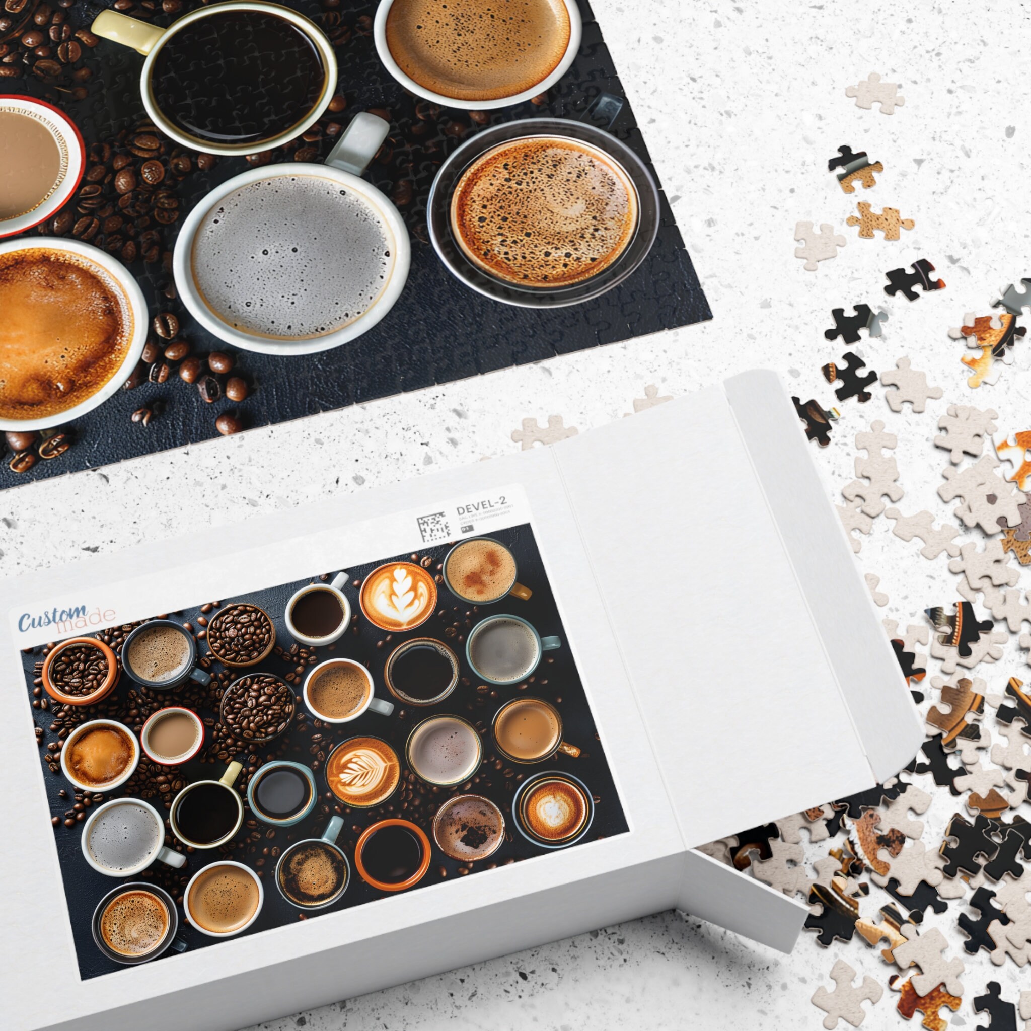 Unique Coffee Lover's Jigsaw Puzzle - Colorful Cups of Coffee ...