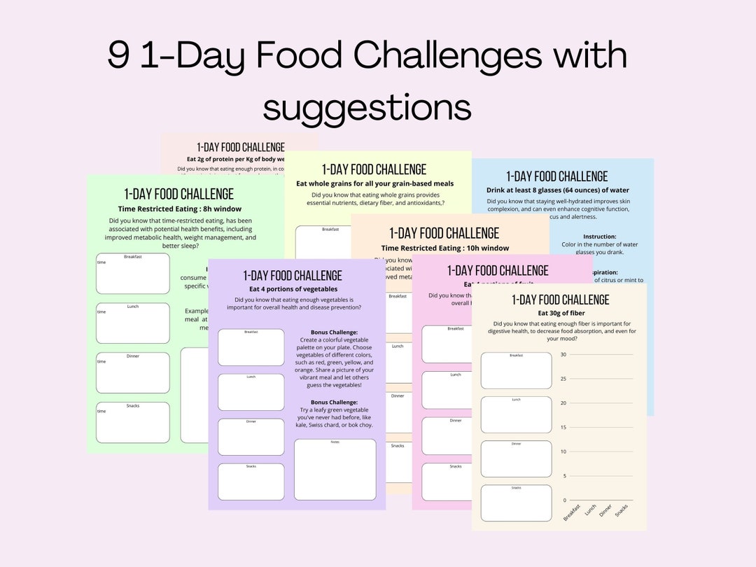1-day Food Challenges Digital Download - Etsy