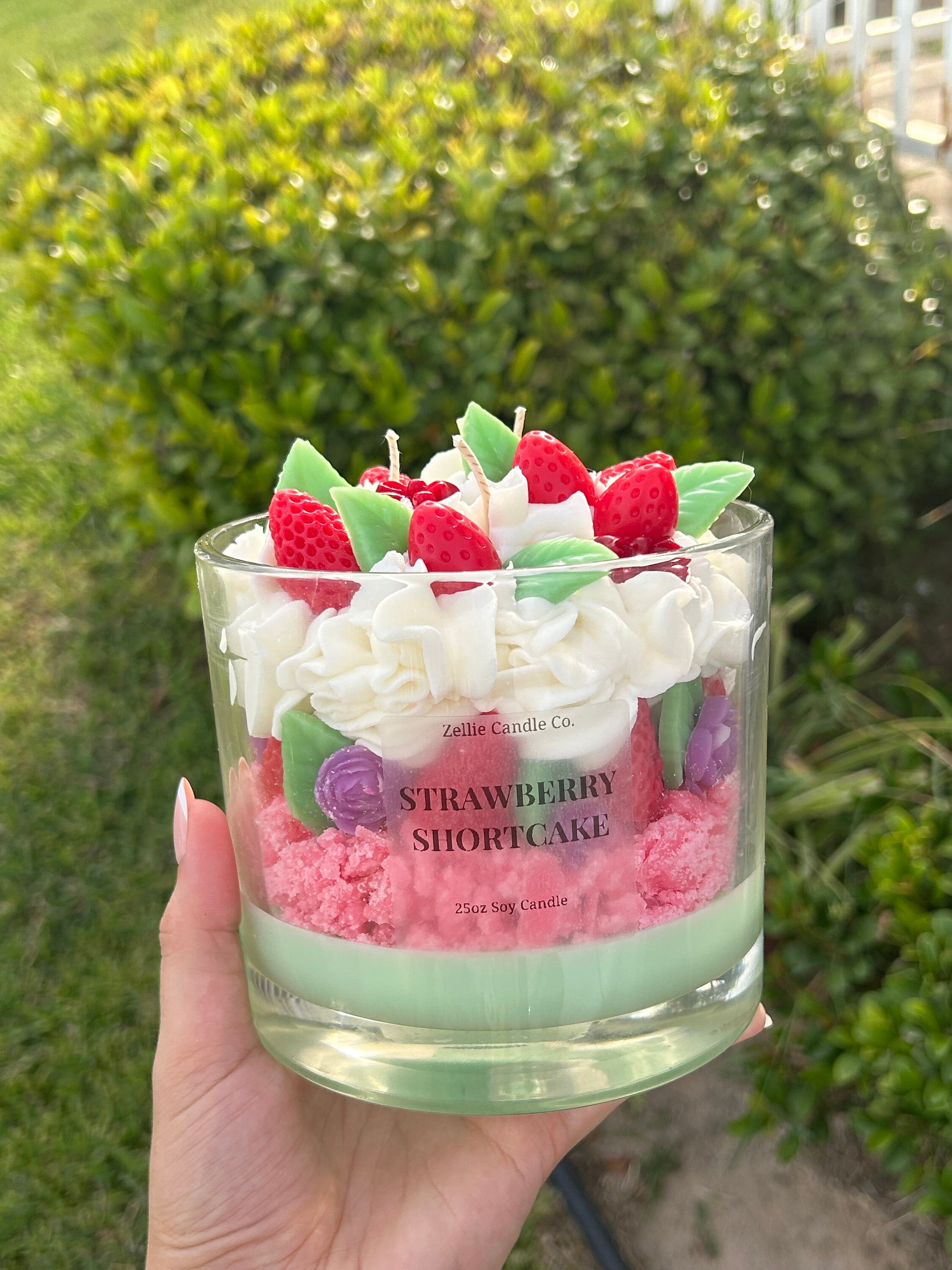 Strawberry Shortcake Candle Handmade Decorative Soy Candle 25oz Soy ...