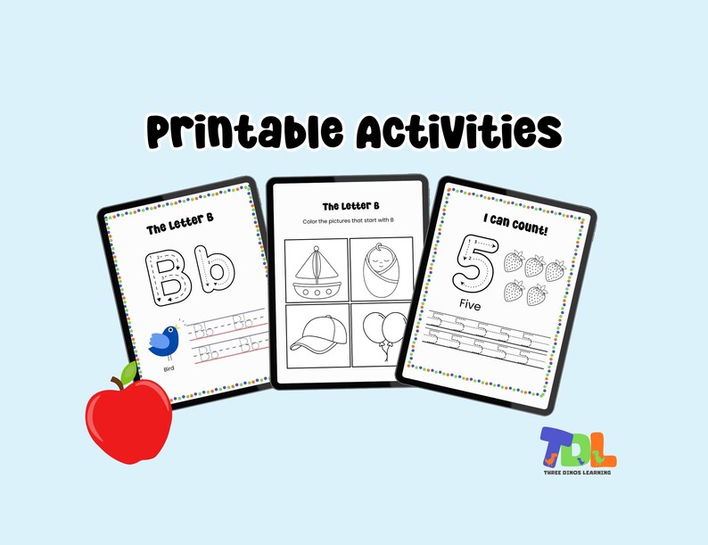 Alphabet and Number Worksheets for Preschool I Pre-k Learning Pack I ...