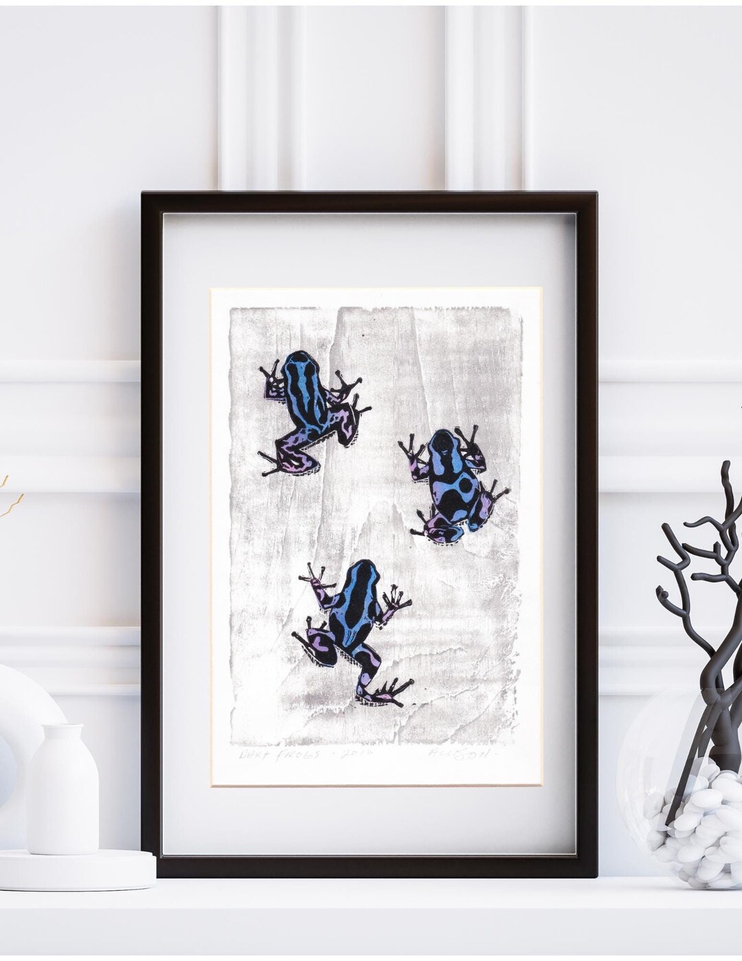 Dart Frogs Woodblock Print, Digital Download, Original Block Print ...