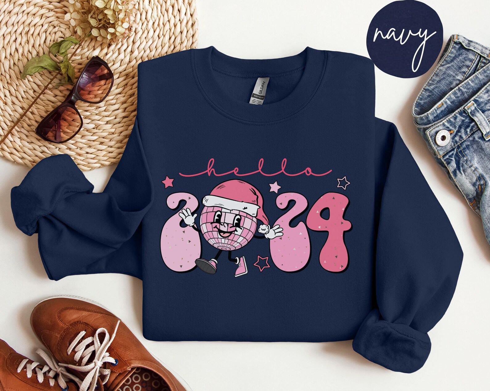 Retro 2024 New Years Shirt 2024 New Years Sweatshirt Happy - Etsy
