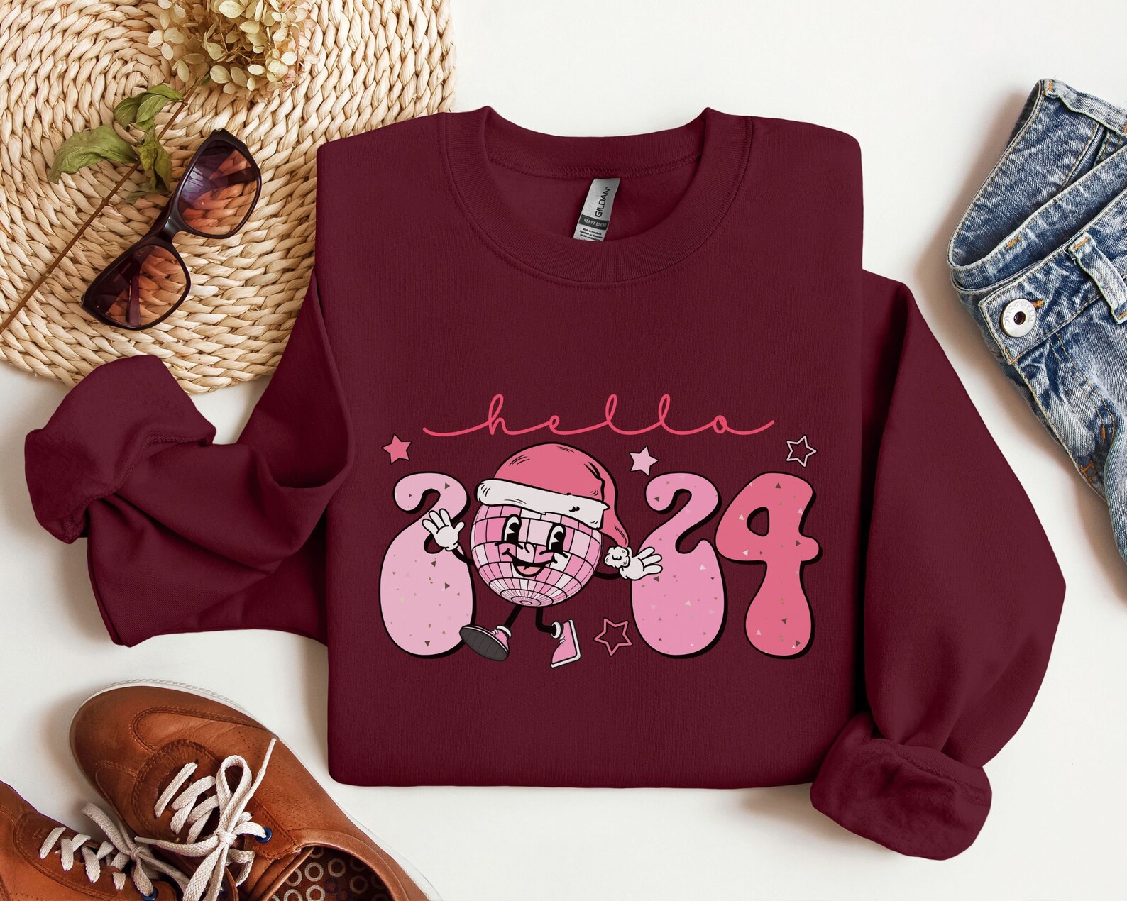 Retro 2024 New Years Shirt 2024 New Years Sweatshirt Happy - Etsy