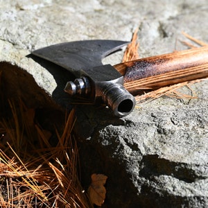 Handforged Damascus Steel Tobacciana Axe With Smoking Pipe Handle ...